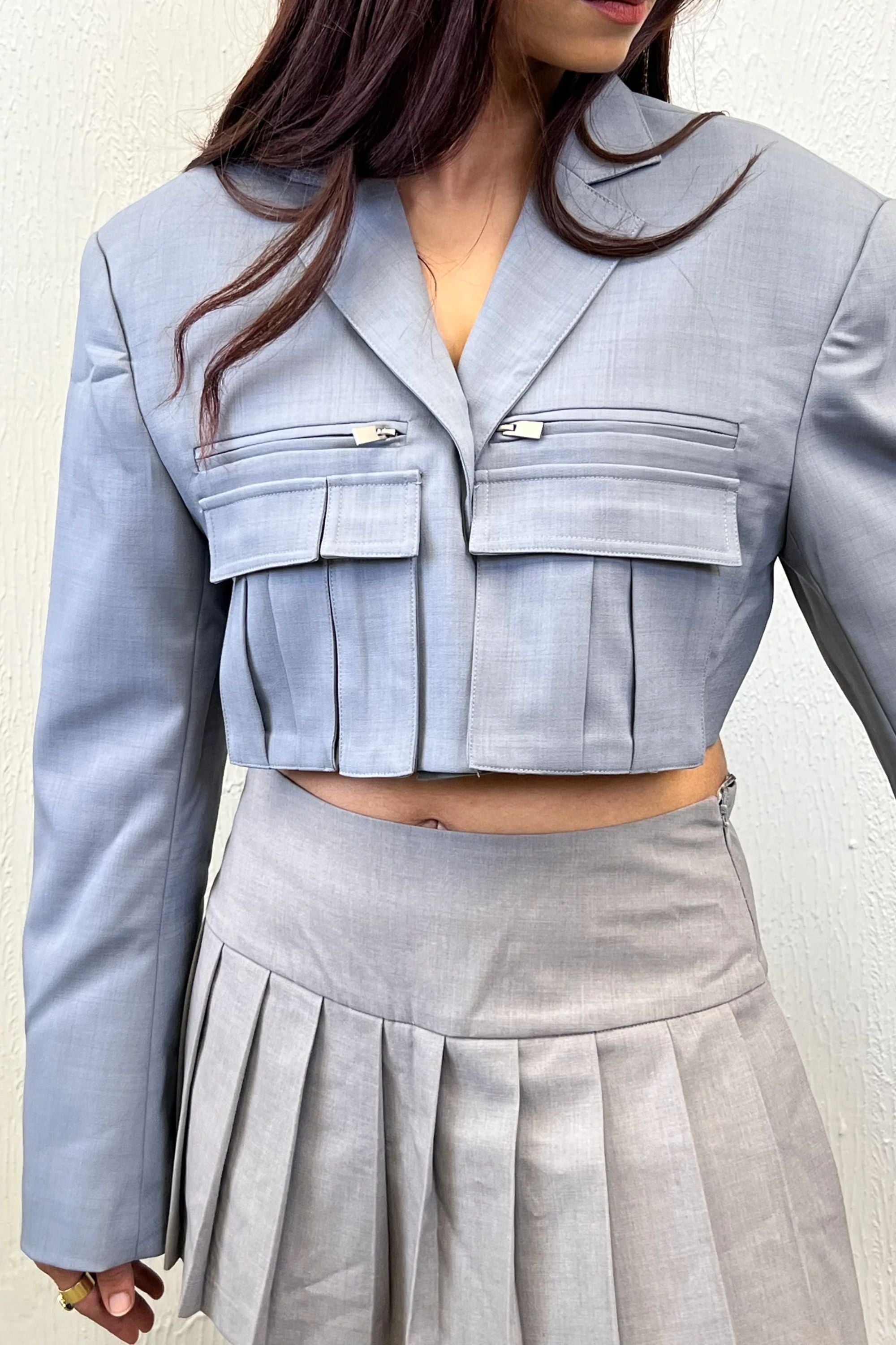 Street Swagger Cropped Blazer for a Bold Fashion Statement - Nolabels.in