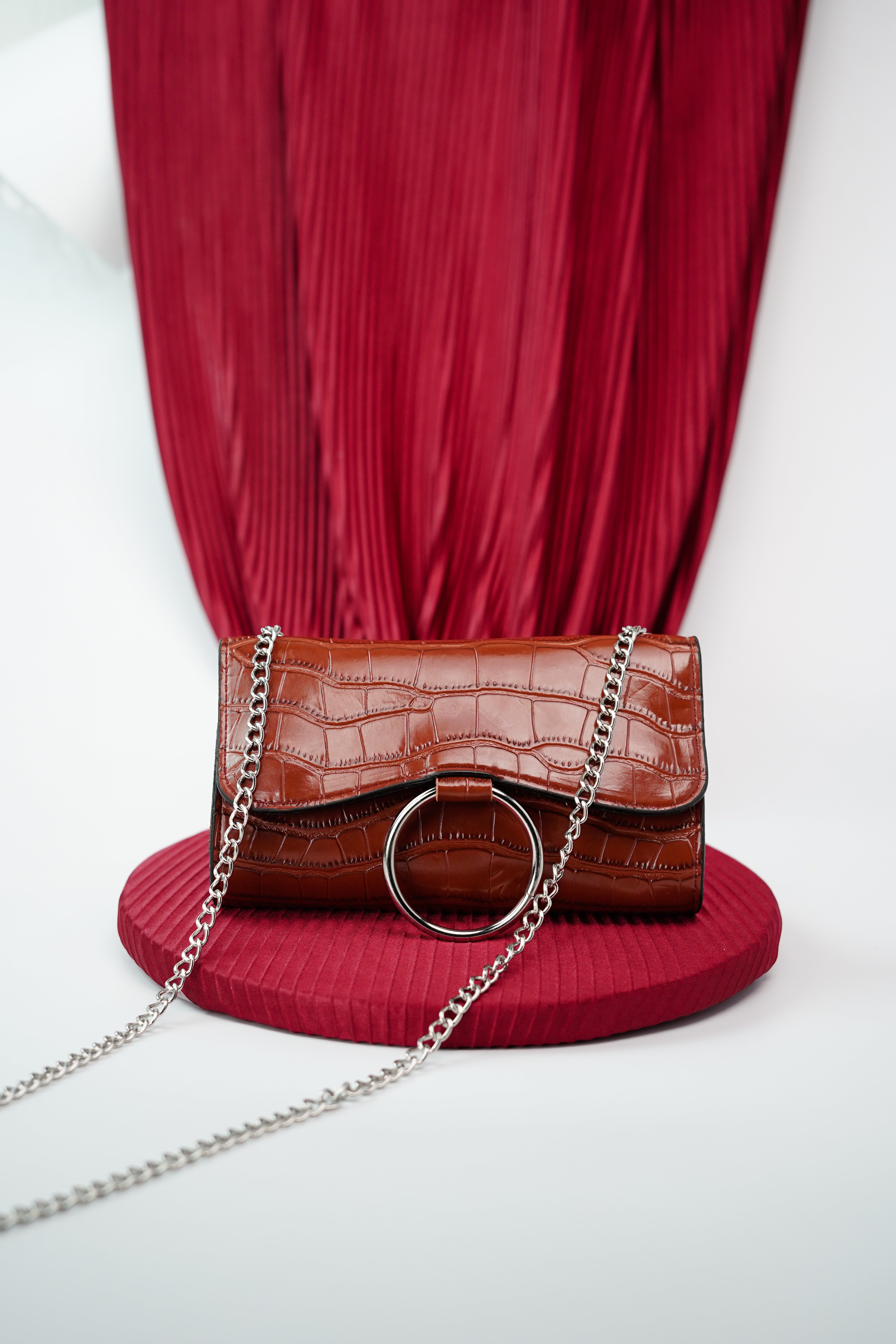 Sable Textured Belt Bag | Stylish Croc-Effect Accessory - Nolabels.in